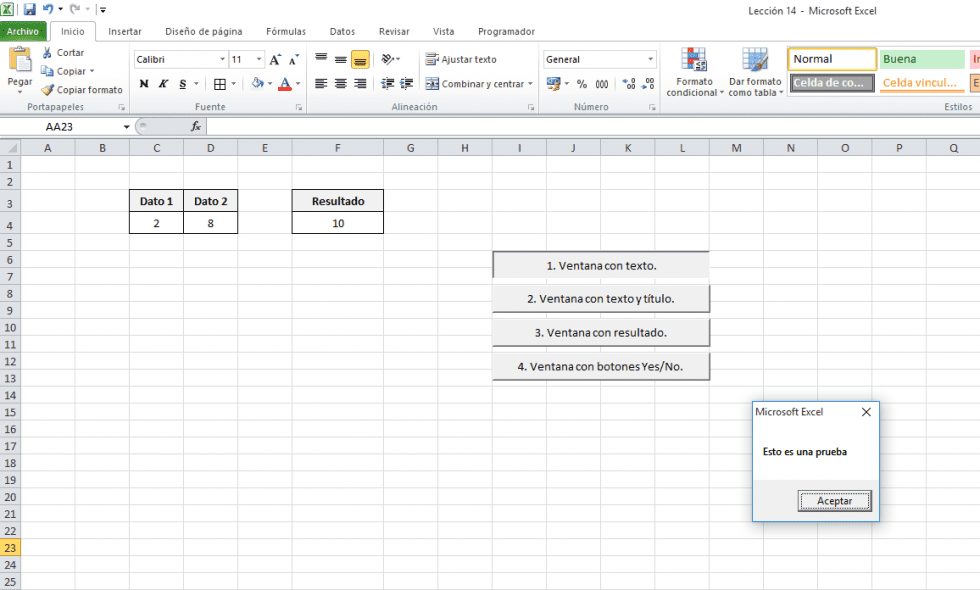 Aprende A Usar La Función Msgbox En Vba Vba Total
