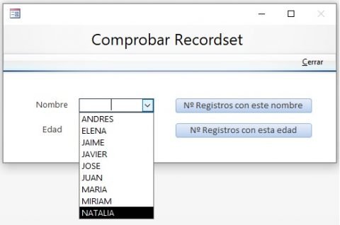 Saber el número de registros en un recordset con VBA - VBA Total